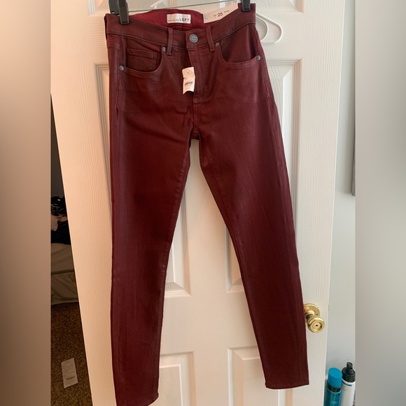 LOFT | Jeans | Loft Red Shiny Jeans | Poshmark